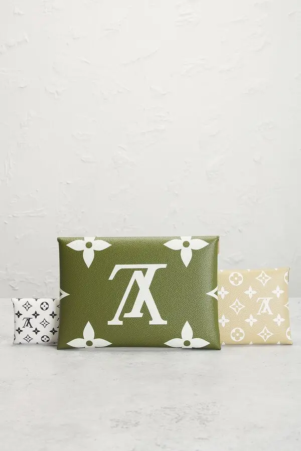 LOUIS VUITTON Monogram Giant Kirigami Pochette Set In Green