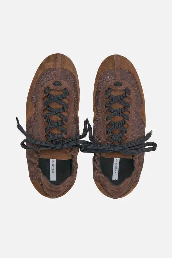 Cecilie Bahnsen Suede And Nylon Lace-up Sneakers