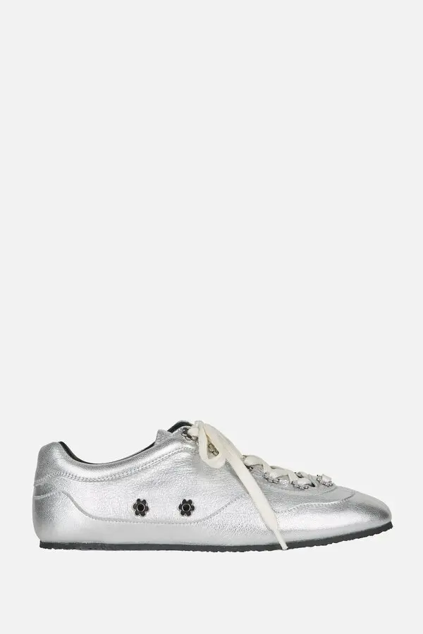 Cecilie Bahnsen Blaise" Metallic Leather Sneakers - Argento