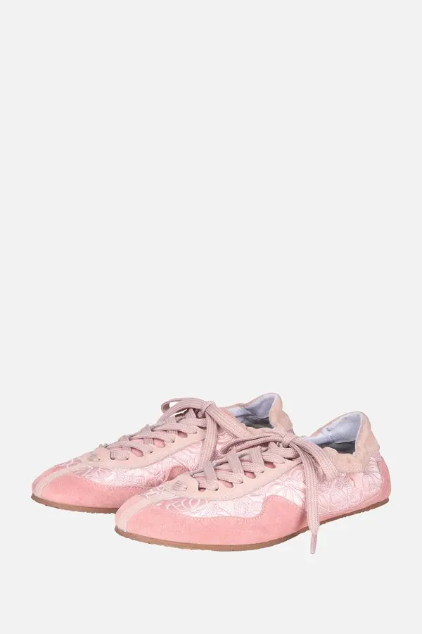 Cecilie Bahnsen Suede And Nylon Lace-up Sneakers
