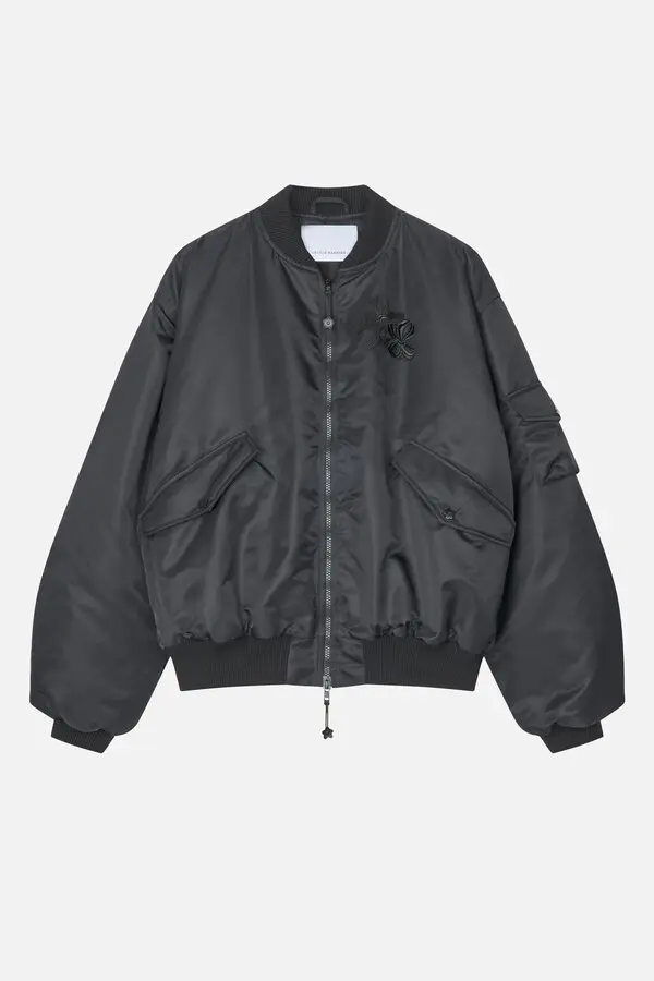 Cecilie Bahnsen Bomber Tecnico In Nylon Cbfeilan - Black