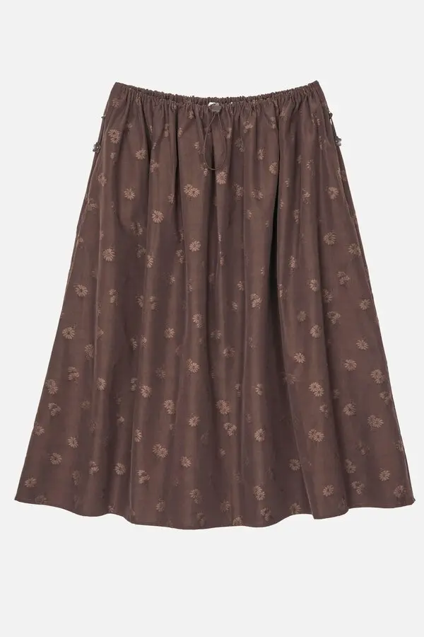 Cecilie Bahnsen Ditsy Bellis Jacquard Midi Skirt - Marrone