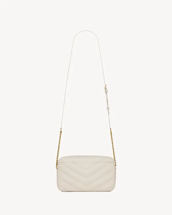 Saint Laurent Loulou Camera Bag In Matelassé Lambskin - White