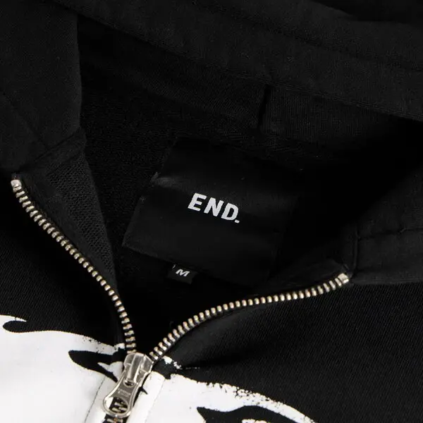 END. Whippet Graphic Zip Hoodie - Black