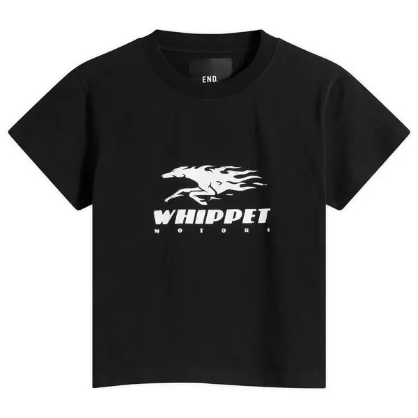 END. Whippet Graphic Cropped T-shirt - Black