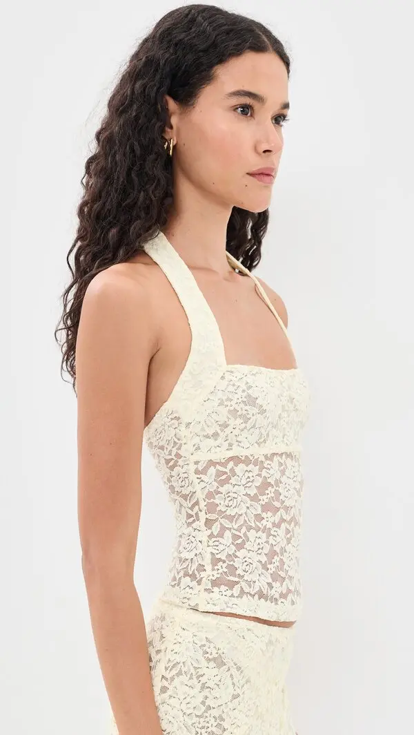 Lioness Palisades Halter Top In Lace - Lemontini