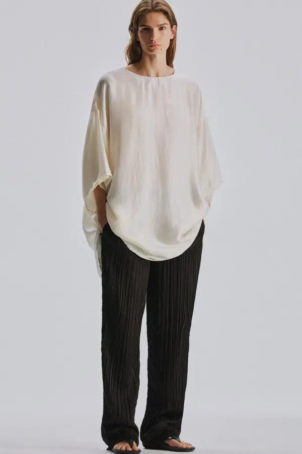 THE ROW Mid-rise Cotton Voile Straight Leg Pants