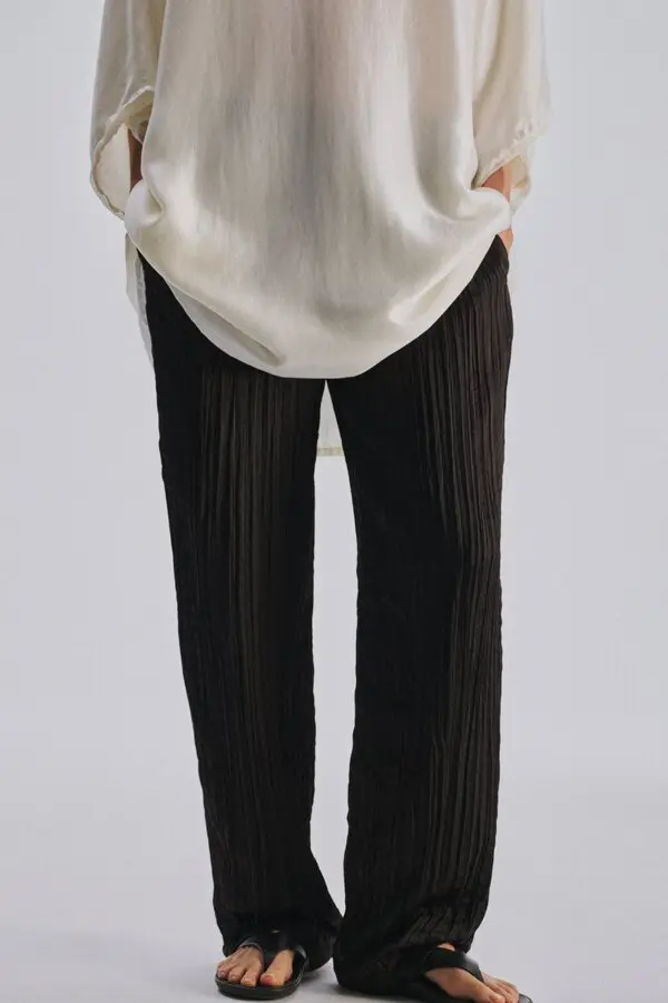 THE ROW Mid-rise Cotton Voile Straight Leg Pants