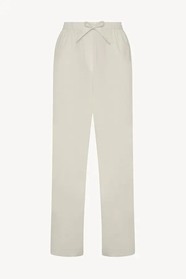 THE ROW Mid-rise Cotton Voile Straight Leg Pants