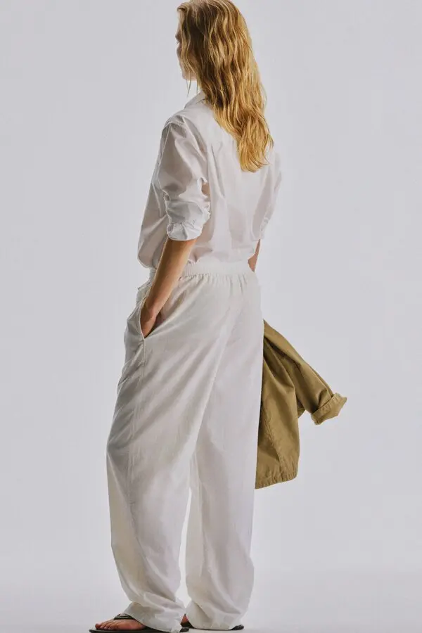 THE ROW Mid-rise Cotton Voile Straight Leg Pants
