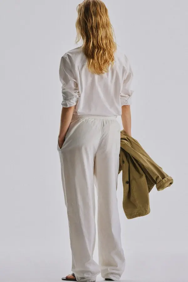 THE ROW Mid-rise Cotton Voile Straight Leg Pants
