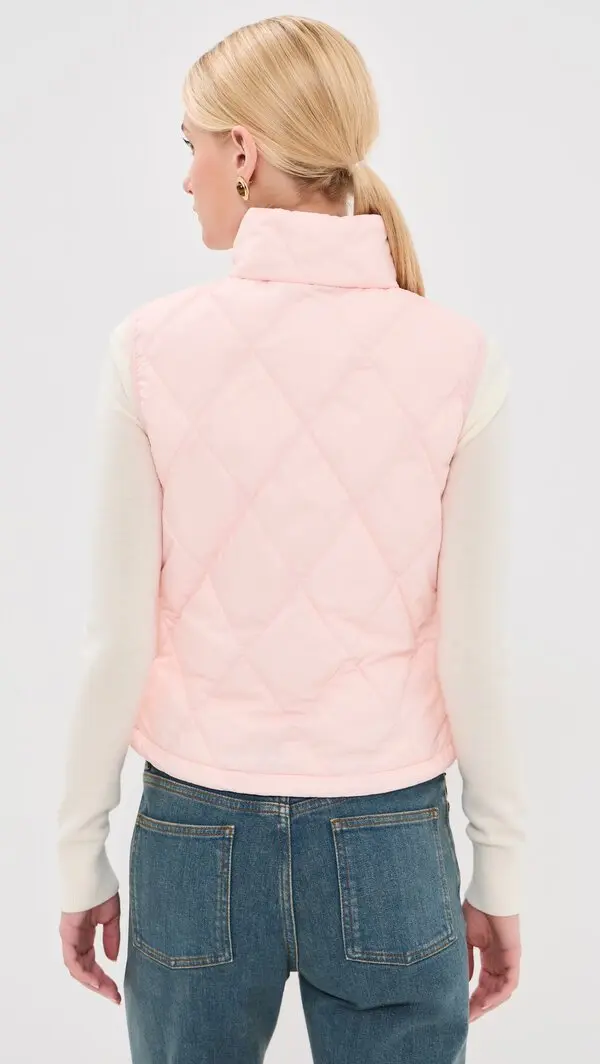 Burberry Quilted Vest With Checkered Trim