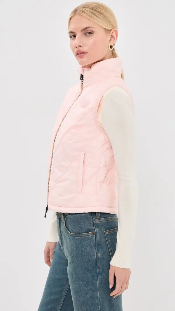 Burberry Quilted Vest With Checkered Trim