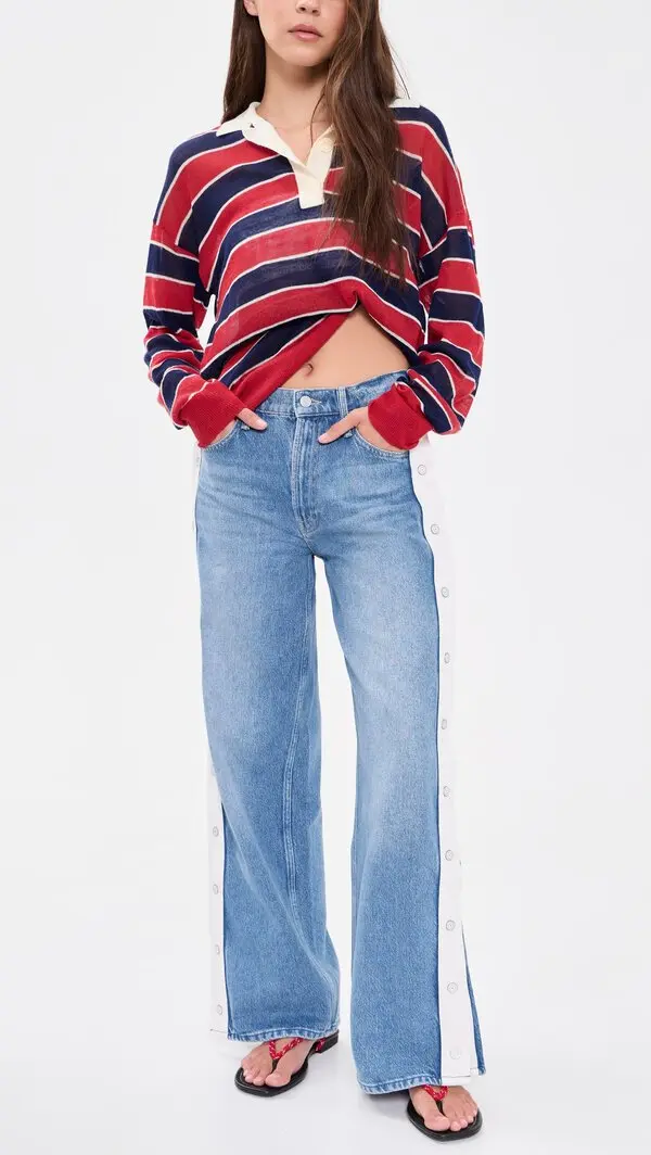 MOTHER The Stripe Resealable Skimp Jeans