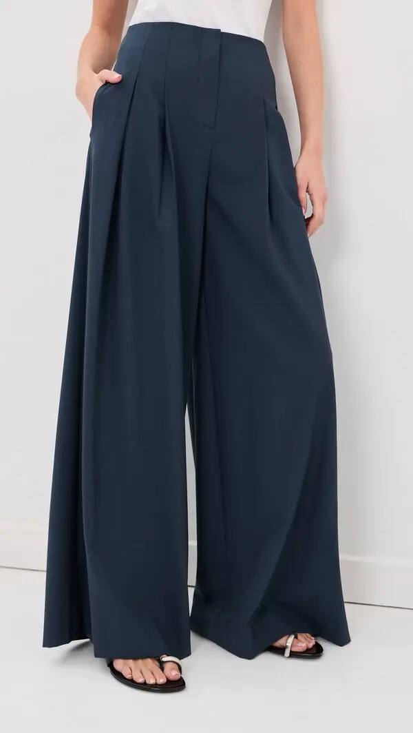 TWP Pleated Wide-leg Trousers