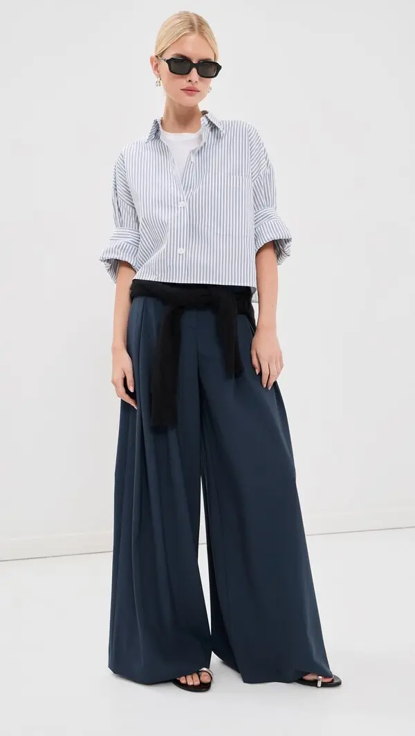 TWP Pleated Wide-leg Trousers
