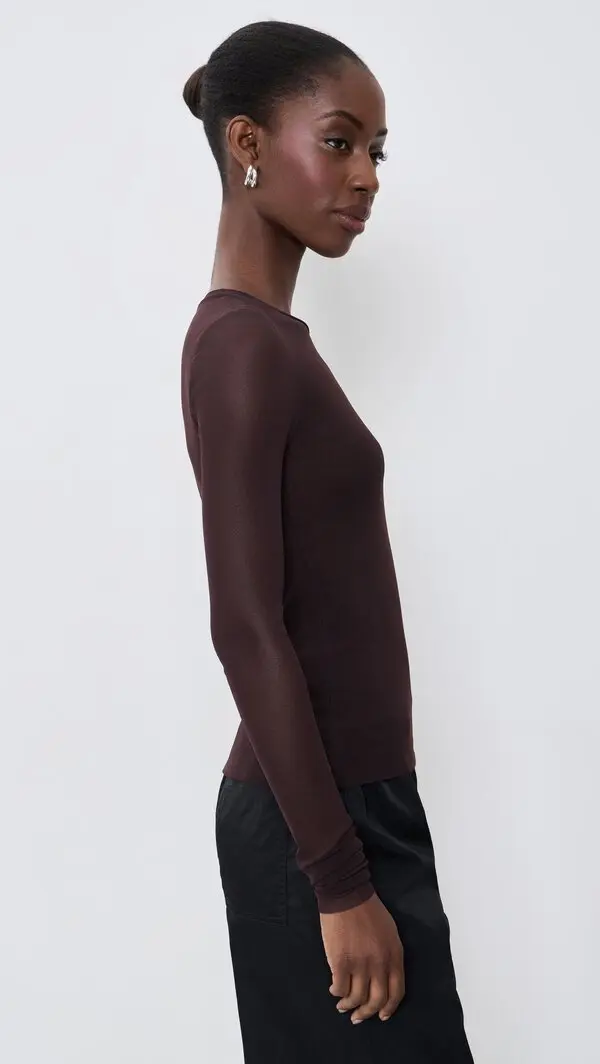 MEIMEIJ Tulle Long Sleeve Fitted Top