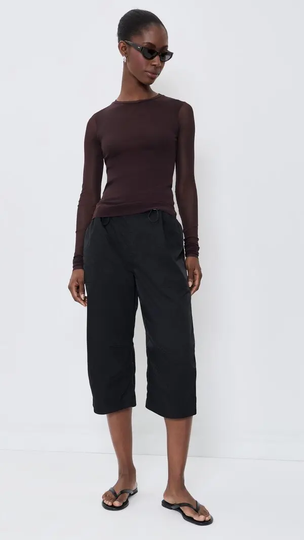 MEIMEIJ Tulle Long Sleeve Fitted Top