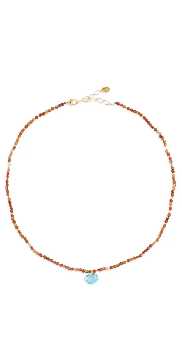 Chan Luu Beaded Necklace With Semi-precious Stones And Yellow Gold Plated Silver