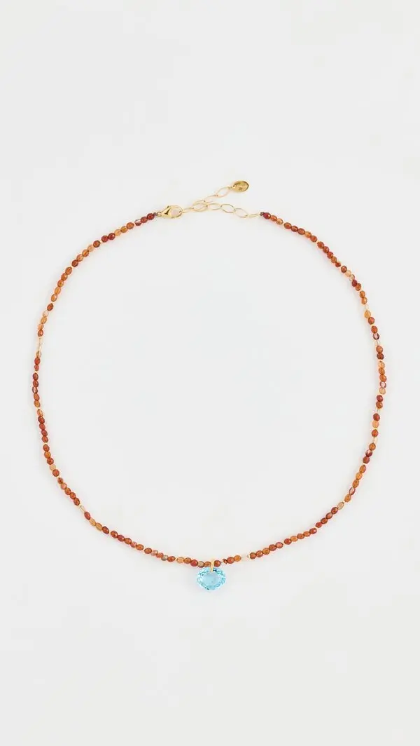 Chan Luu Beaded Necklace With Semi-precious Stones And Yellow Gold Plated Silver