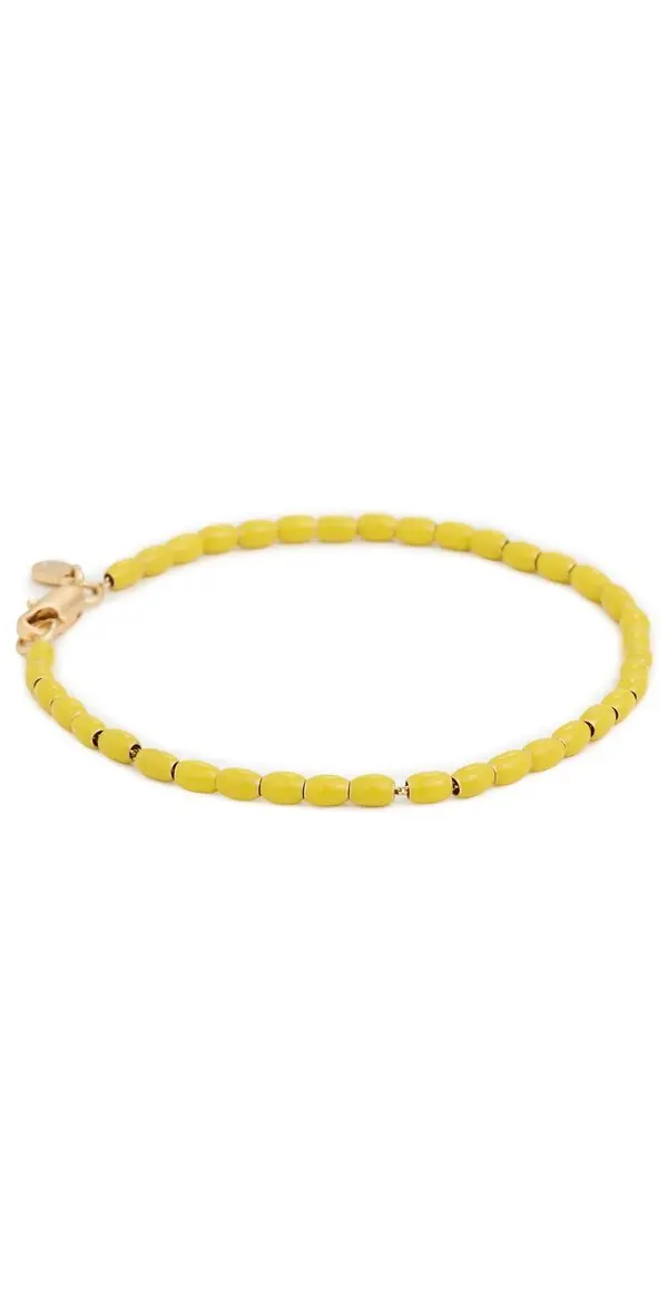Clare V. Enamel Barrel Chain Bracelet - Yellow