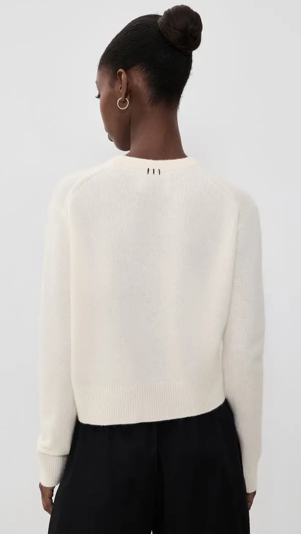 WHITE & WARREN Cashmere Tennis Graphic Sweatshirt