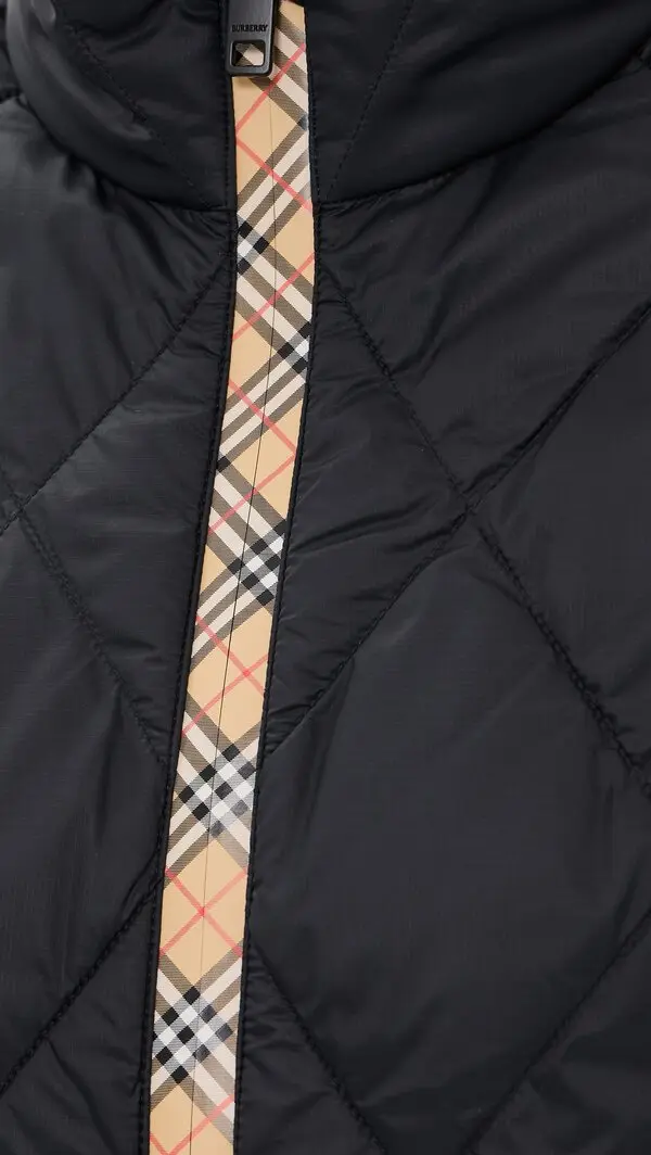 Burberry Bramford Quilted Jacket With Checkered Trim