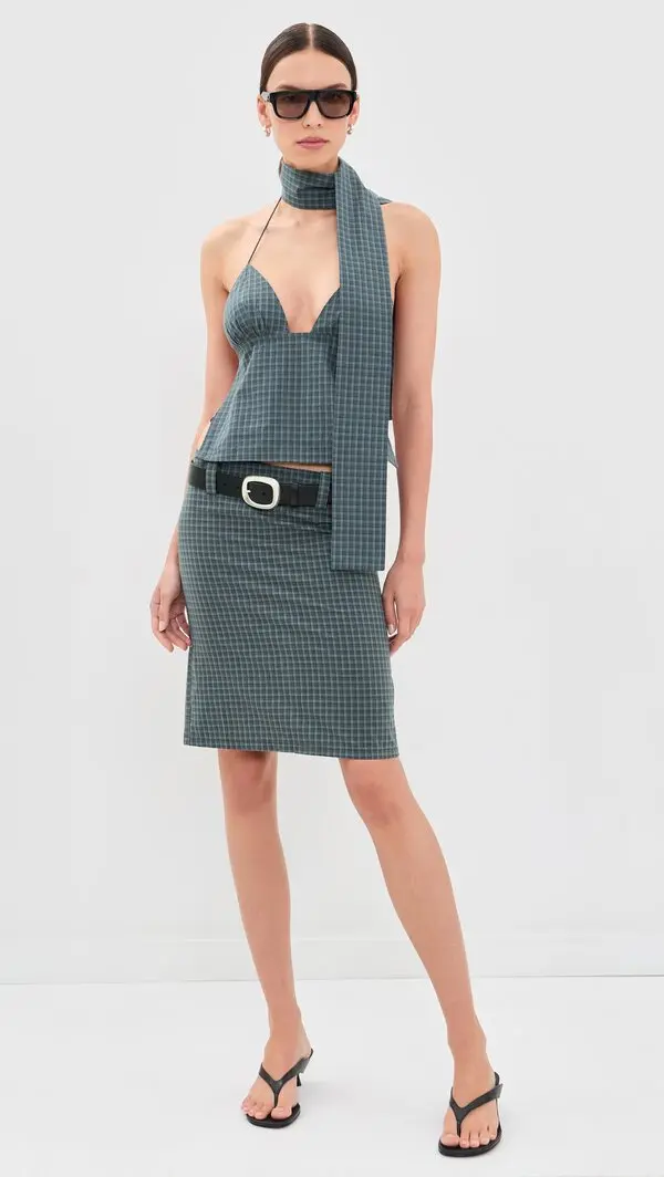 Lioness Plaid Midi Skirt