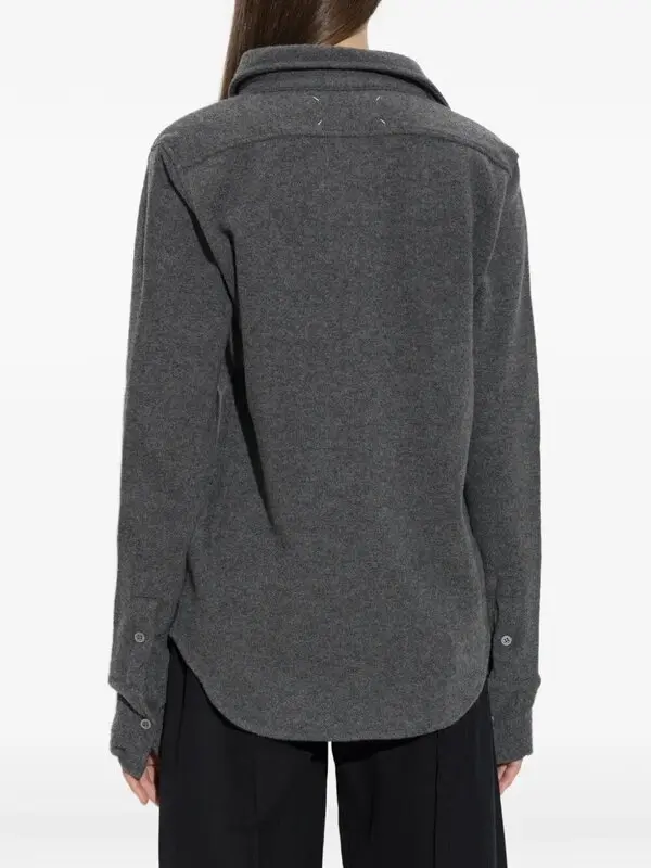 MAISON MARGIELA Virgin Wool Twisted Effect Button-up Polo Shirt