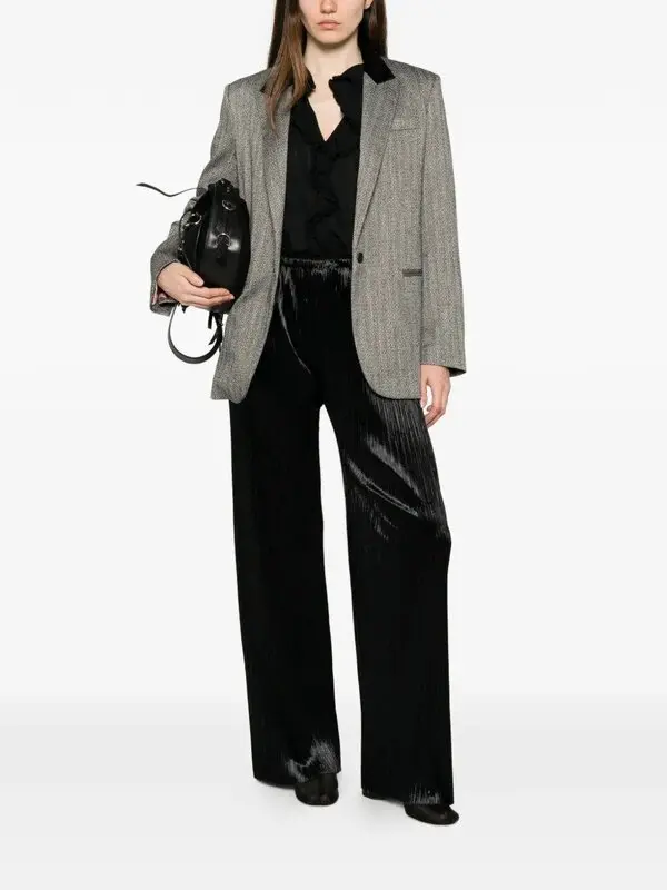 FORTE_FORTE Jaspe" Chevron Blazer With Velvet Collar