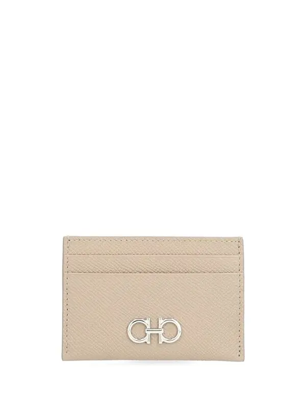 FERRAGAMO Gancini Credit Card Holder - Cream