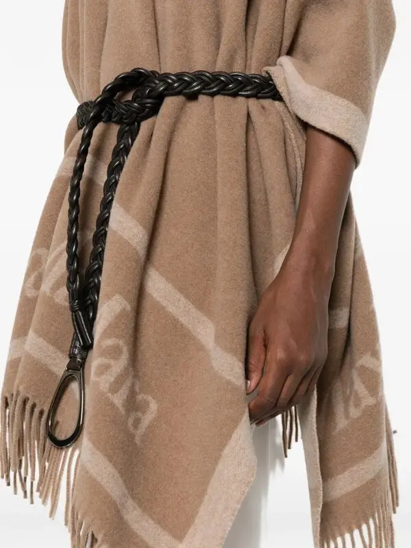 Max Mara Jacquard Wool Poncho