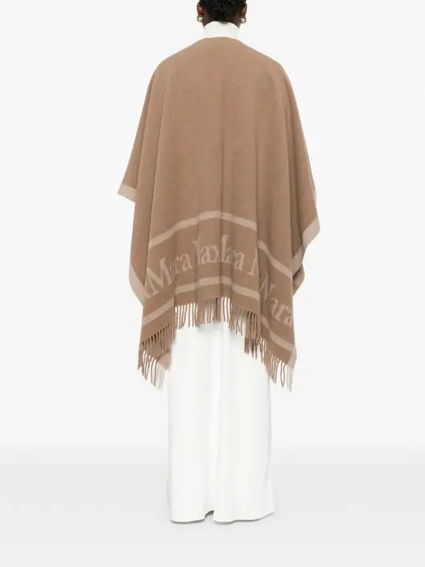Max Mara Jacquard Wool Poncho