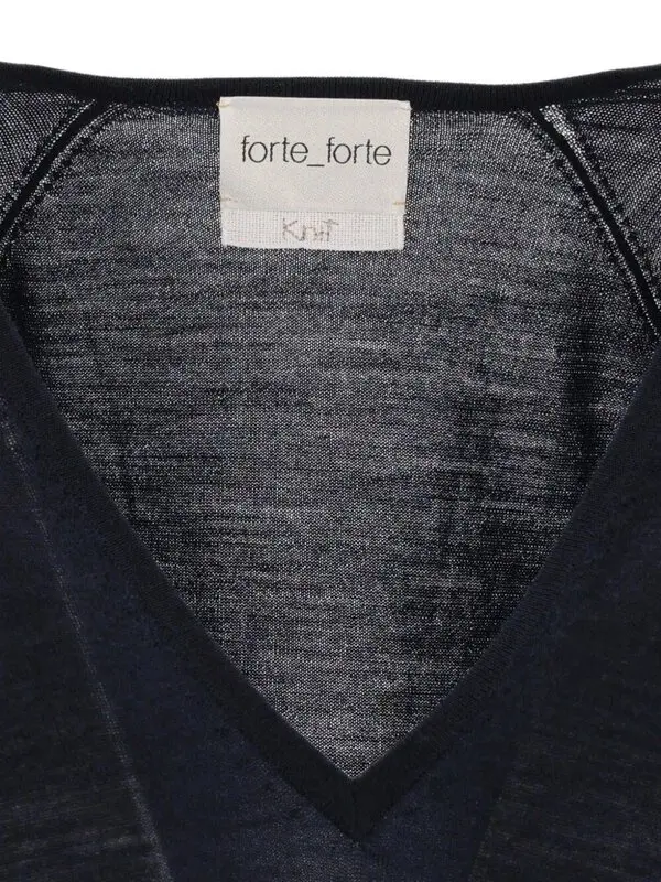FORTE_FORTE V-neck Lightweight Wool Blend Sweater