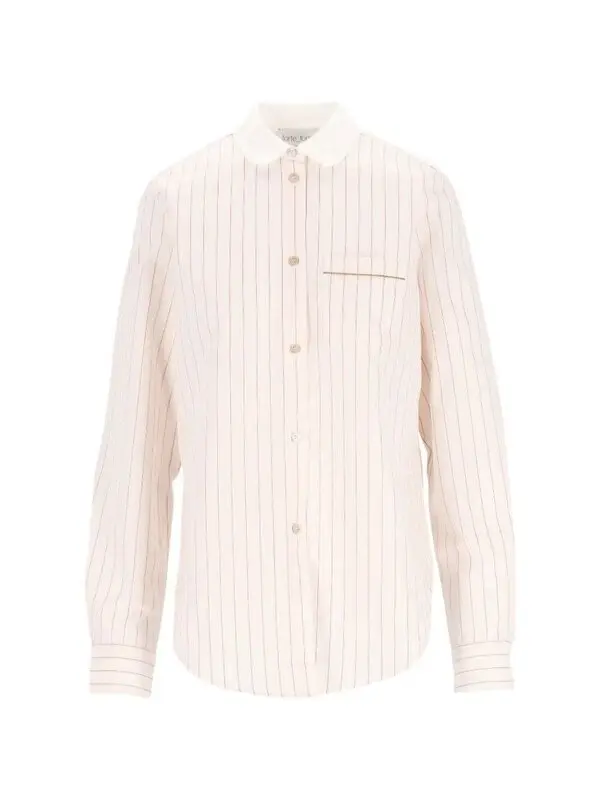 FORTE_FORTE Striped Cotton Shirt With French Collar - Multicolor