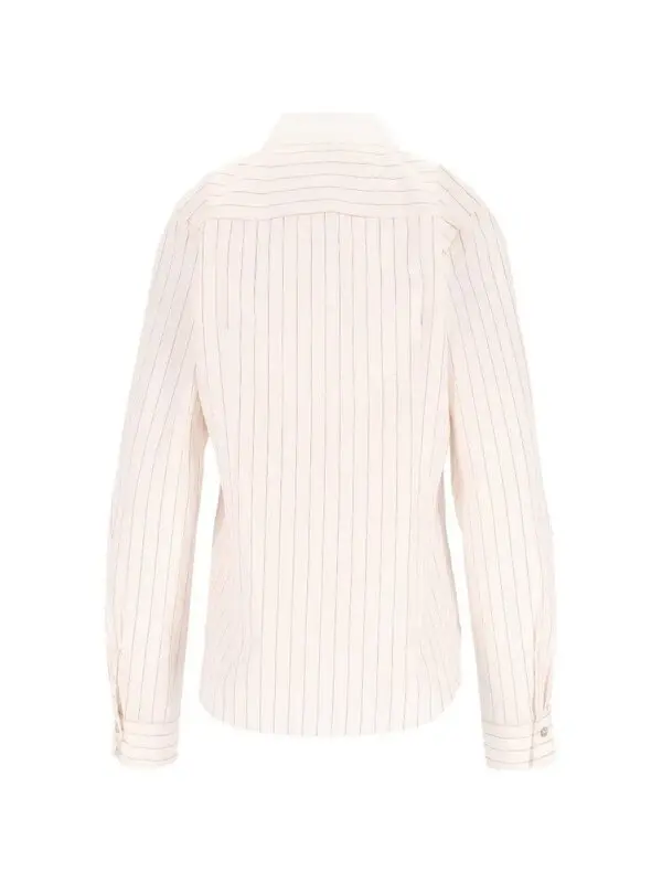 FORTE_FORTE Striped Cotton Shirt With French Collar - Multicolor