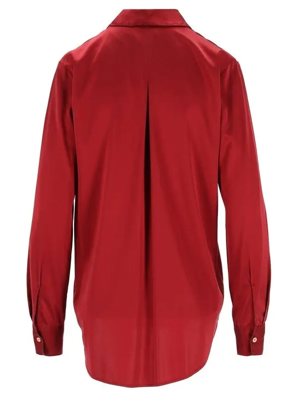 FORTE_FORTE Long-sleeved Silk Shirt With Classic Collar