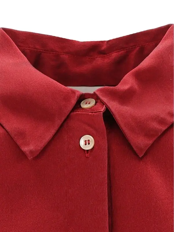 FORTE_FORTE Long-sleeved Silk Shirt With Classic Collar