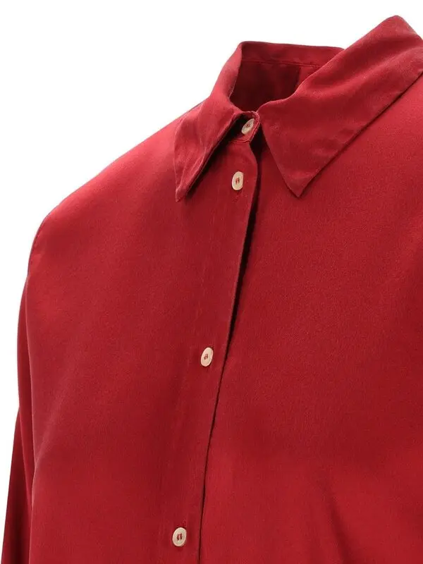 FORTE_FORTE Long-sleeved Silk Shirt With Classic Collar