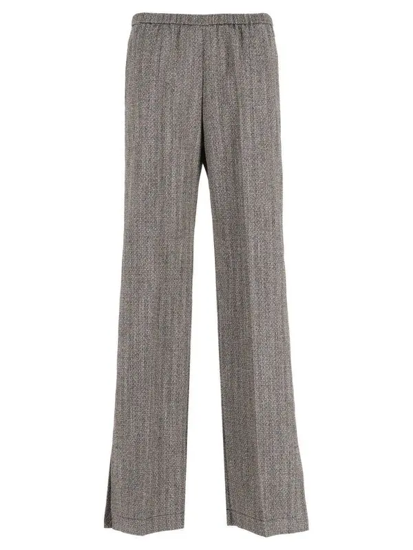 FORTE_FORTE Jaspe Chevron Trousers - Black