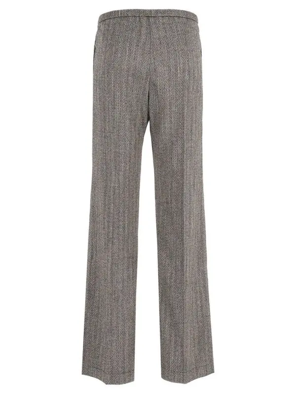 FORTE_FORTE Jaspe Chevron Trousers - Black