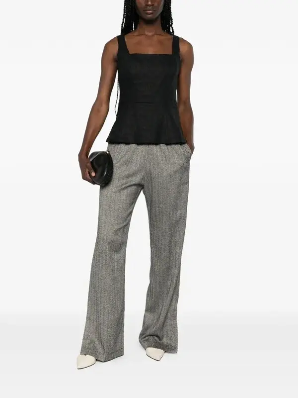FORTE_FORTE Jaspe Chevron Trousers - Black