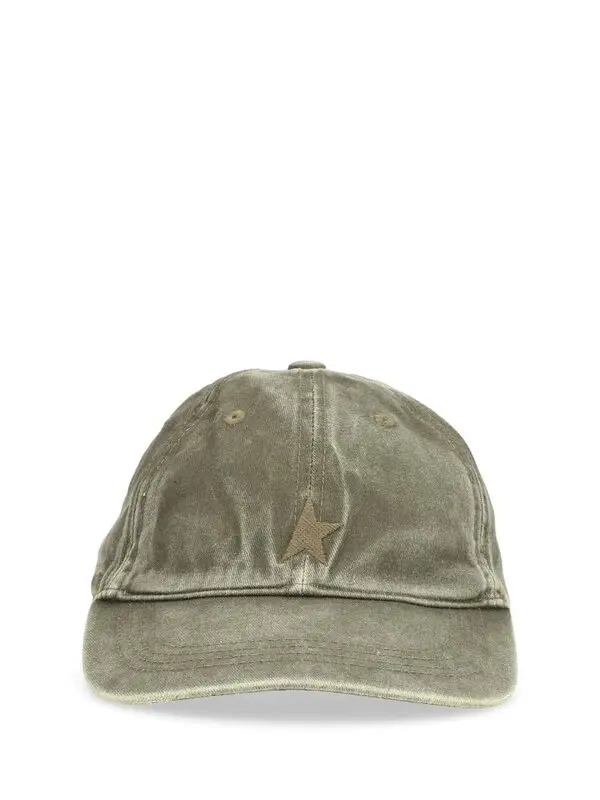 GOLDEN GOOSE Washed Cotton Baseball Cap - Green