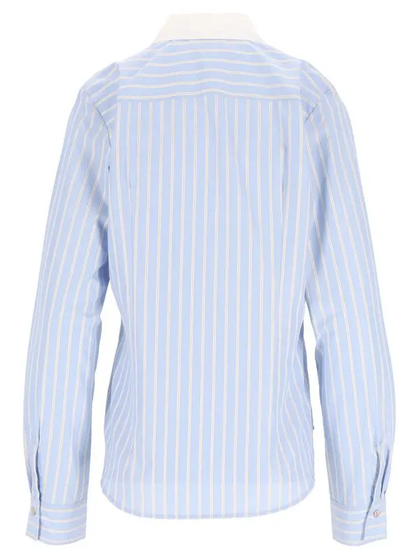 FORTE_FORTE Striped Cotton Shirt With French Collar