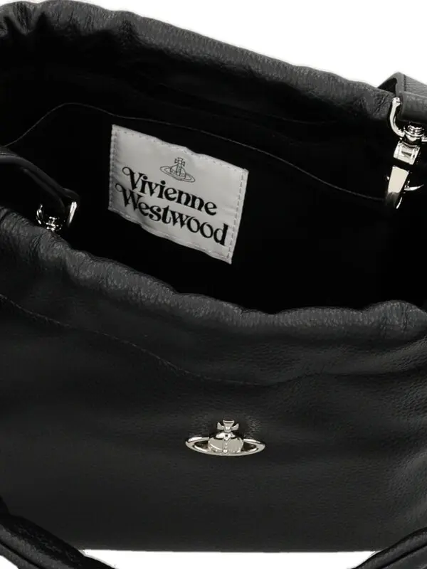 VIVIENNE WESTWOOD Hilary Bucket Bag With Shiny Metal Details - Black