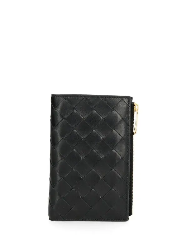 Bottega Veneta Medium Bi-fold Braided Wallet - Black