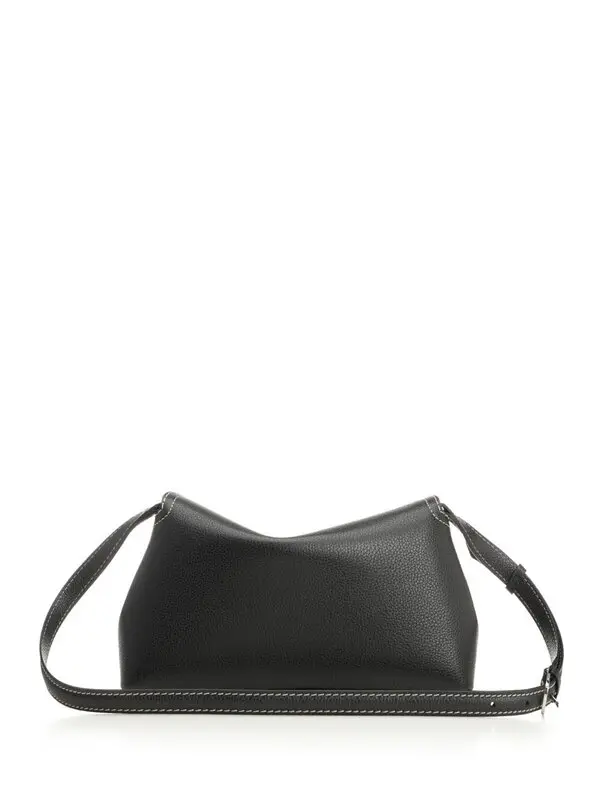 TOTEME T-lock Large Leather Clutch - Black