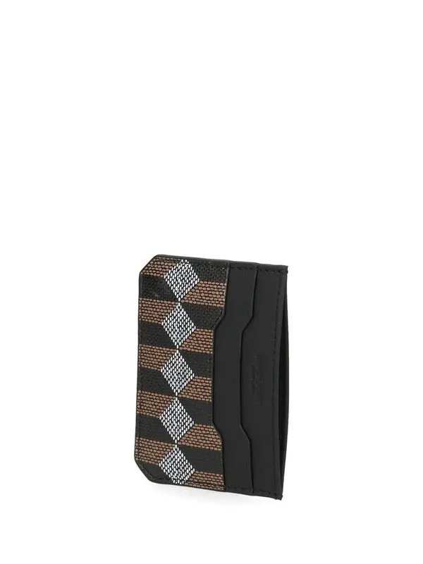 AU DEPART Printed Leather Card Holder