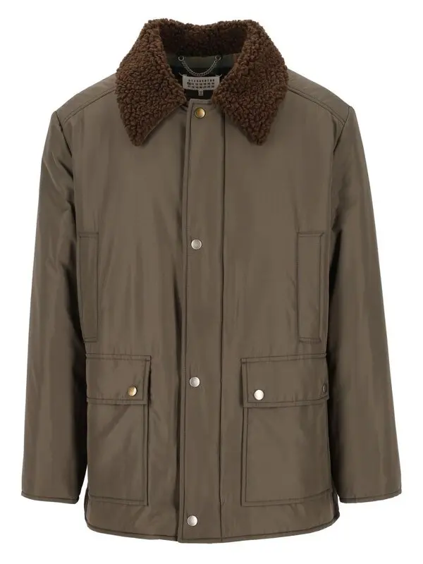 MAISON MARGIELA Soft Collared Parka With Sheepskin-effect Collar - Green