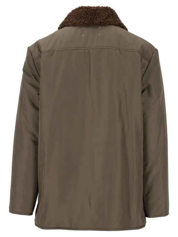 MAISON MARGIELA Soft Collared Parka With Sheepskin-effect Collar - Green